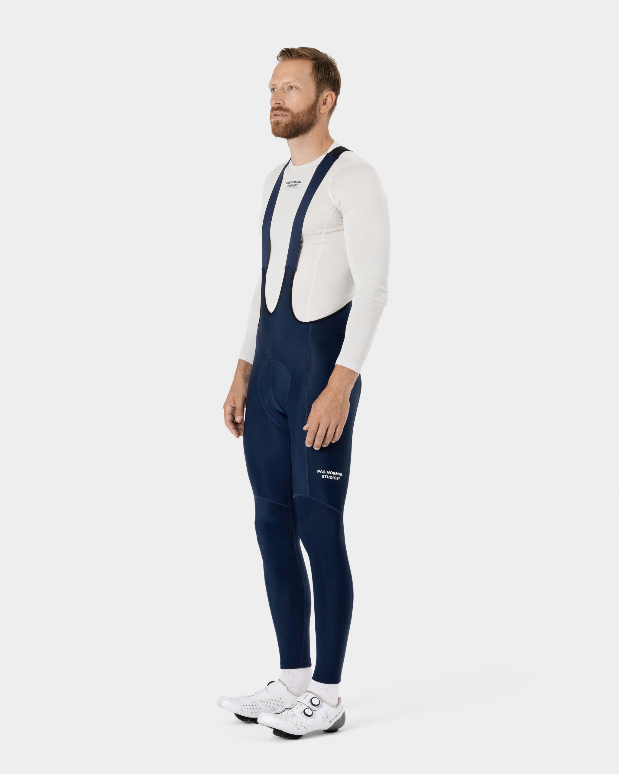 Men's Essential Thermal Long Bib - Navy - Pas Normal Studios